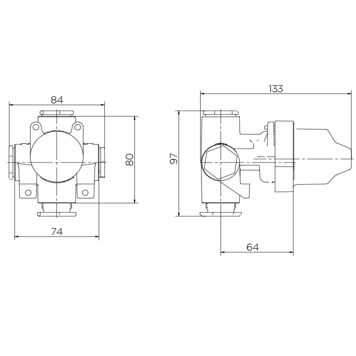 BASE DOCOL MISTURADOR MONOCOMANDO CHUVEIRO/BANHEIRA 1/2 E 3/4 545800
