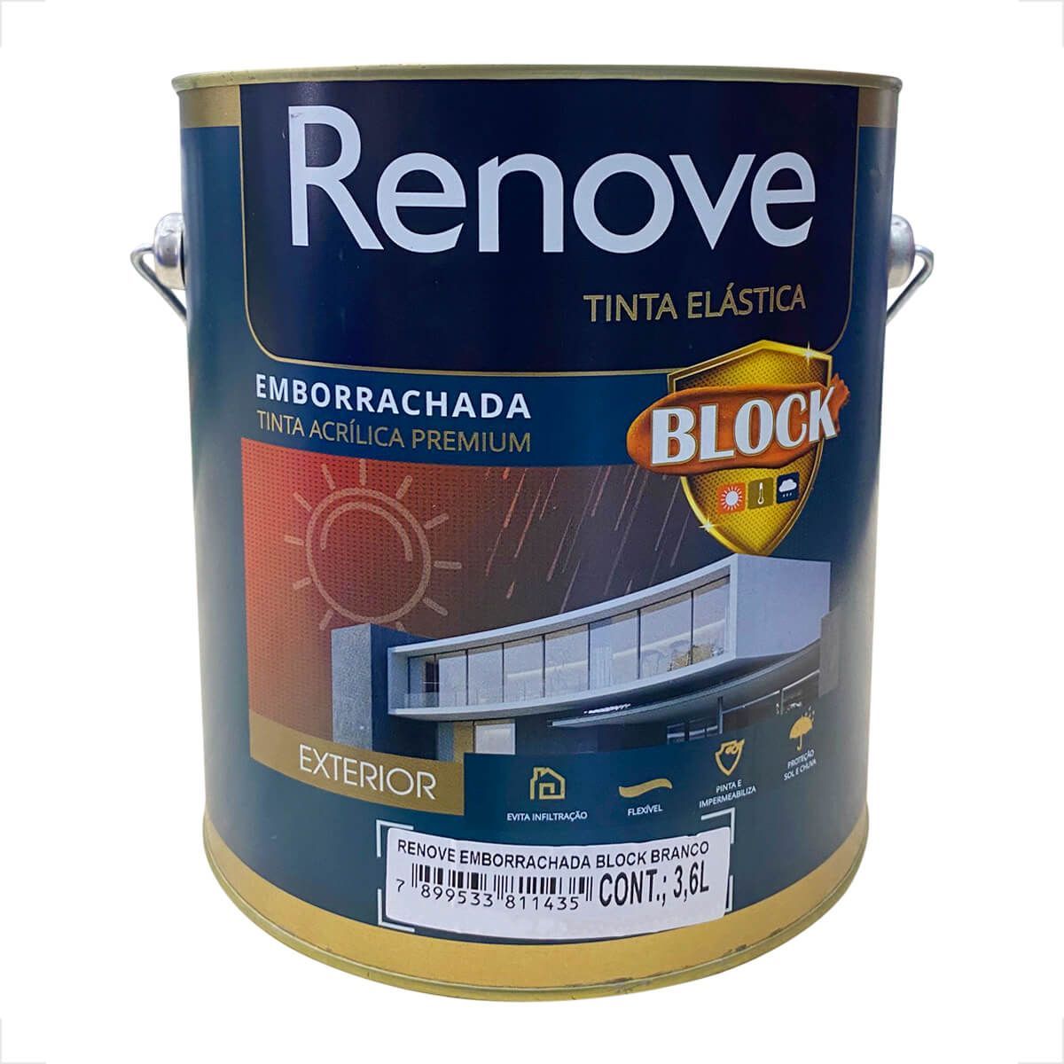 TINTA RENOVE EMBORRACHADA BLOCK BRANCO 3600ML