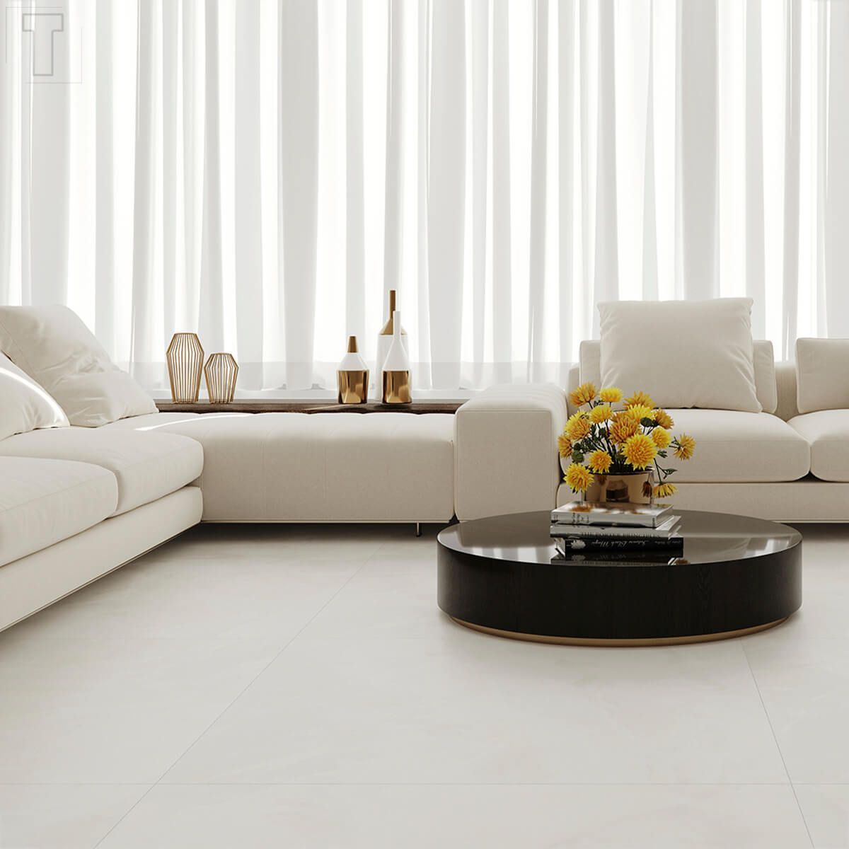 PORCELANATO VILLAGRES 108X108 RETIFICADO NATURAL PALAZZO VENEZIA 108021A