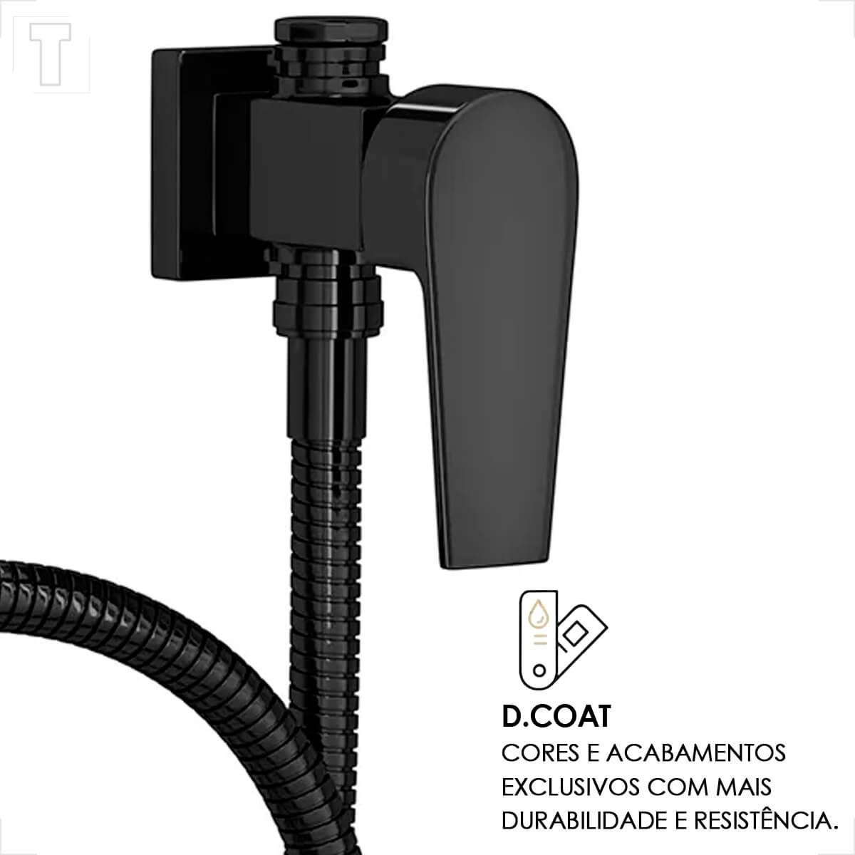 DUCHA HIGIENICA DECA LEVEL 1984.BL26.ACT.MT BLACK MATTE C/REGISTRO E ...