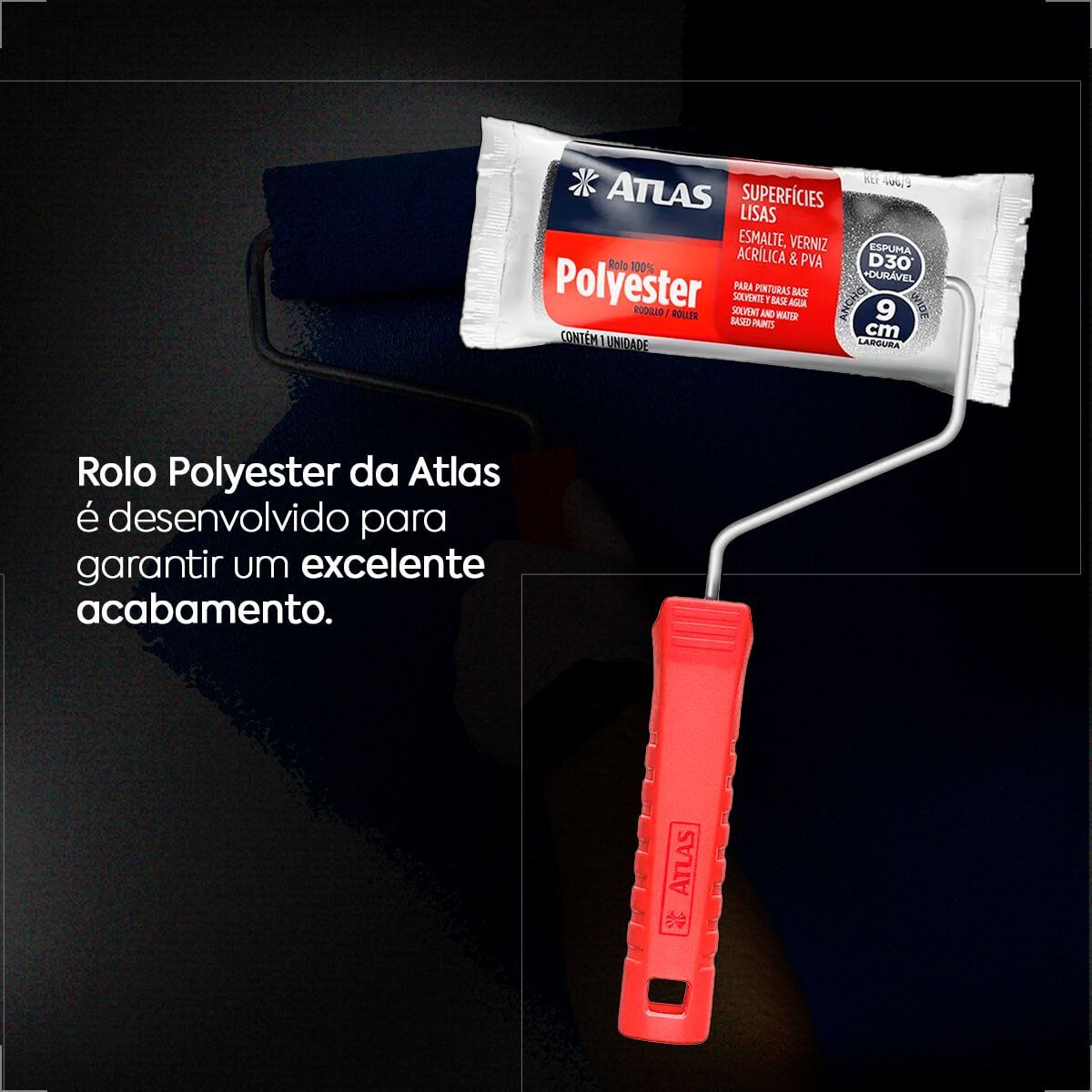 ROLO ATLAS ESPUMA 9CM C/CABO 406/9