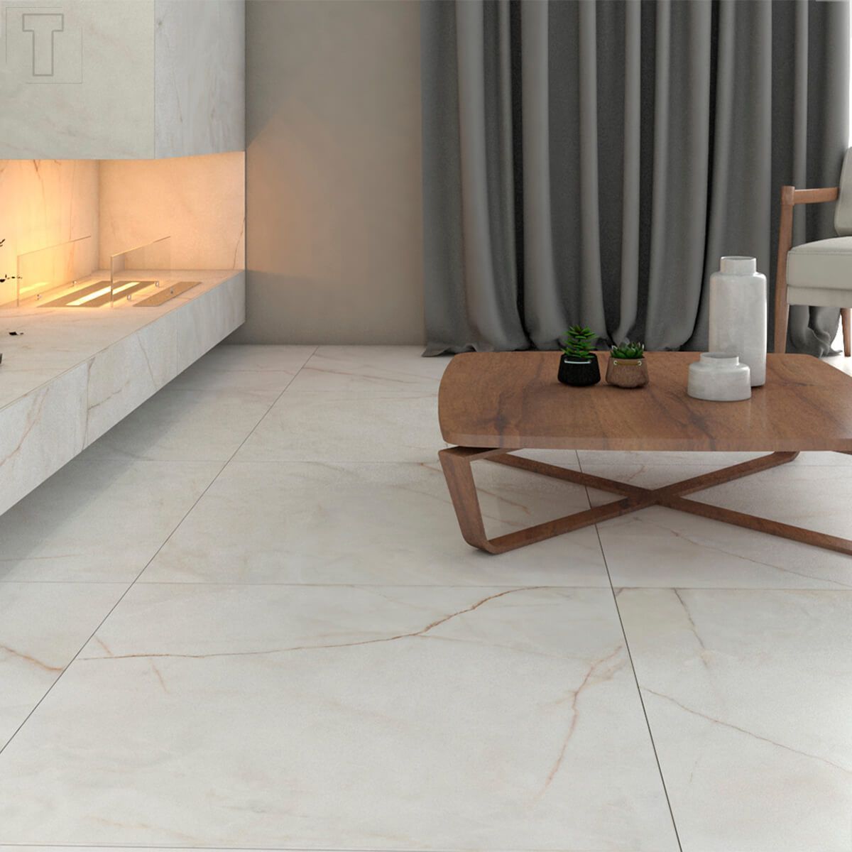 PORCELANATO VILLAGRES 108X108 RETIFICADO ACETINADO PALAZZO DUCALE 108014A