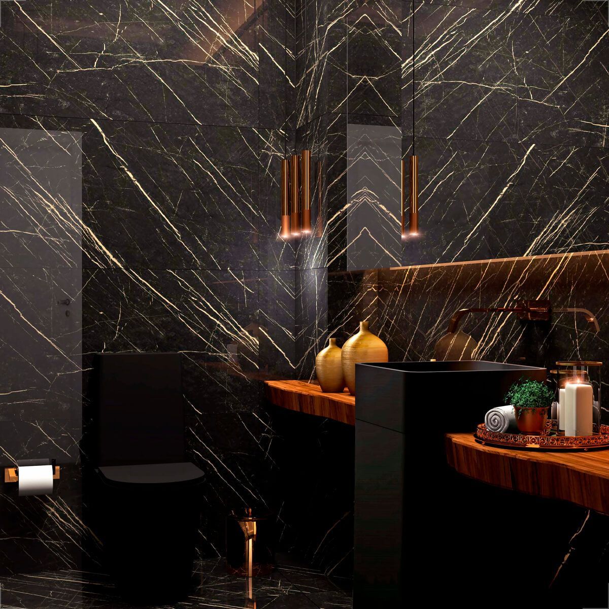 PISO LORENZZA 56X113 RETIFICADO POLIDO D'OR NOIR GRAN