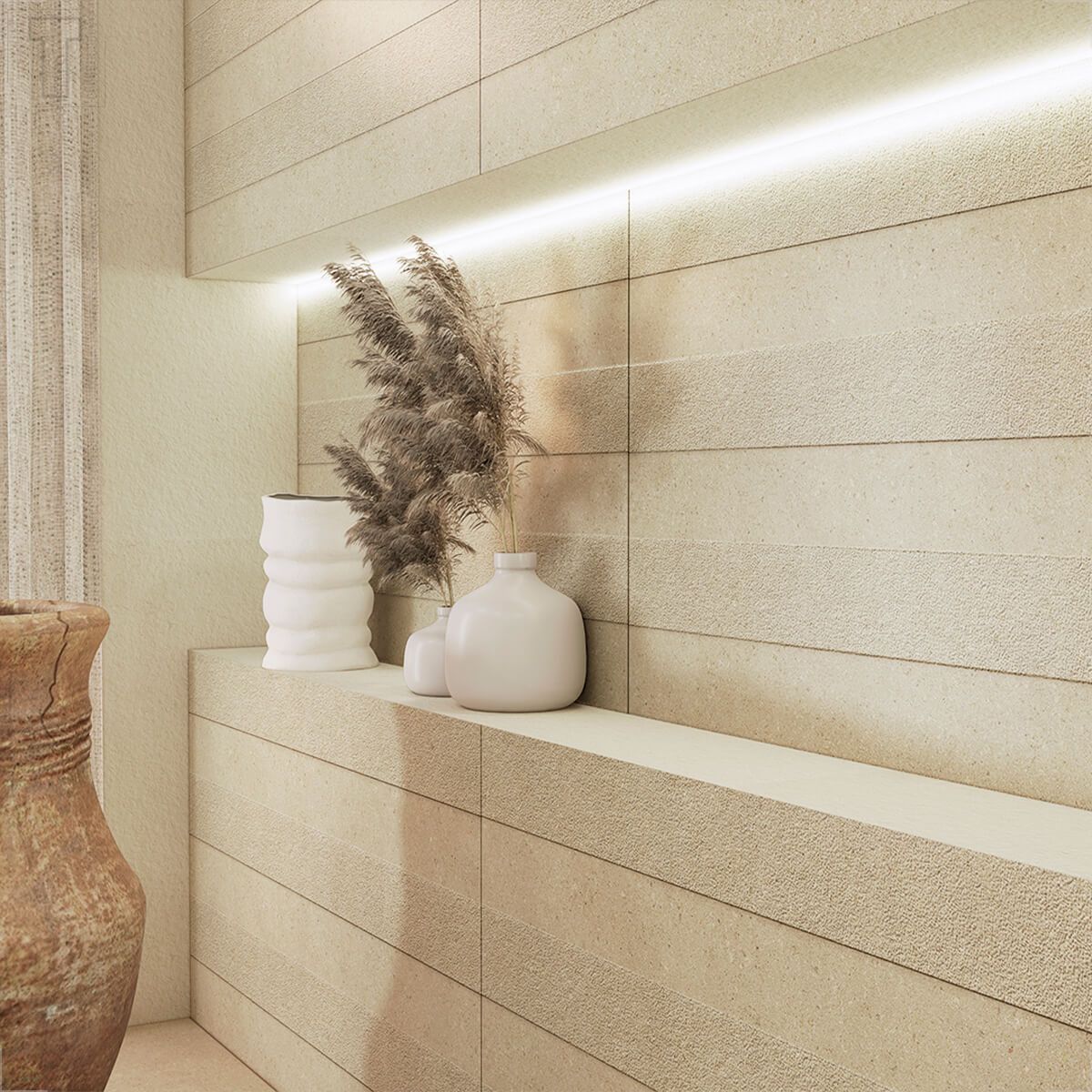 PORCELANATO VILLAGRES 80.5X140 RETIFICADO EMANATURA CALCARIO DECOR 800054A