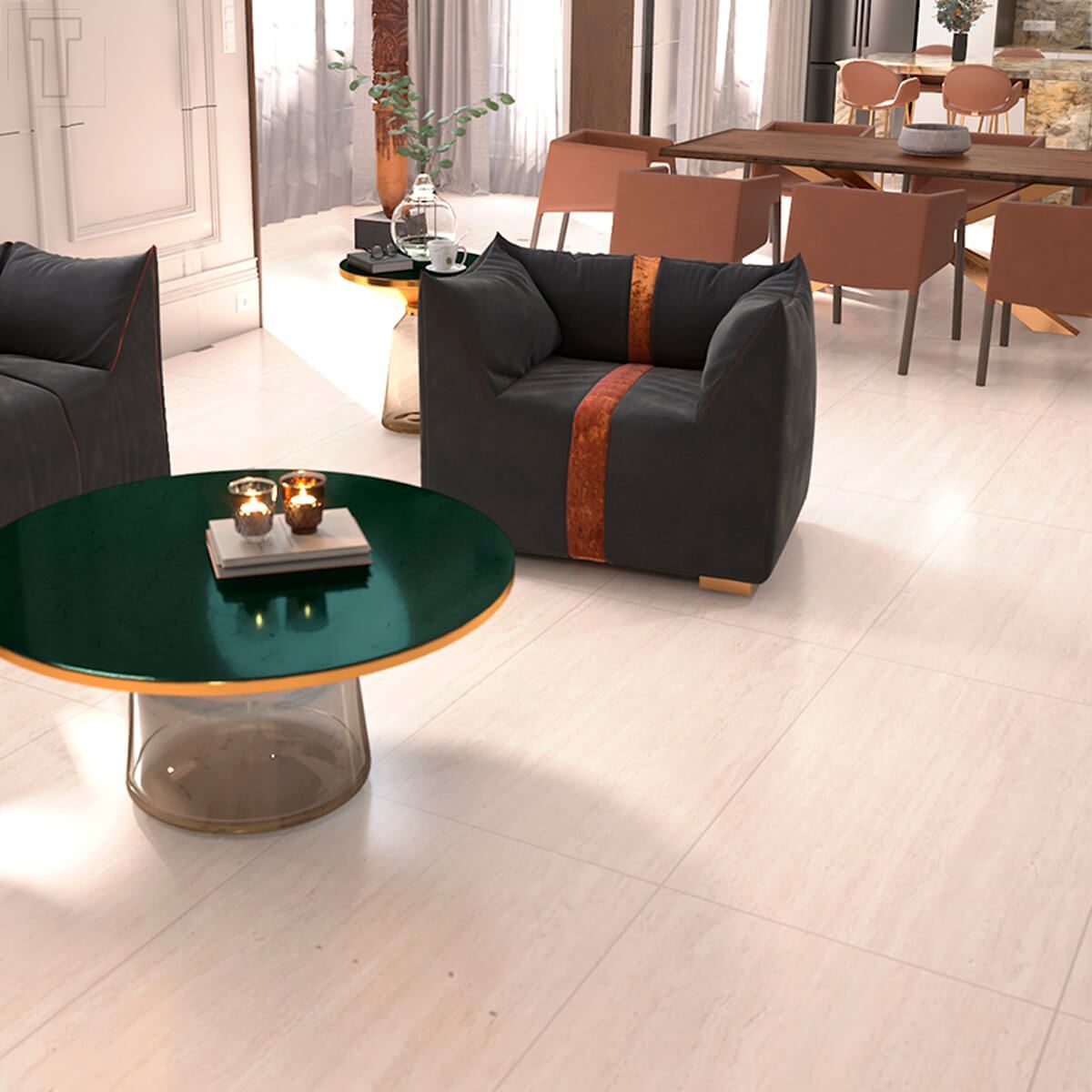 PORCELANATO DELTA 120X120 RETIFICADO ACETINADO ROMANO AVENA 2848-A