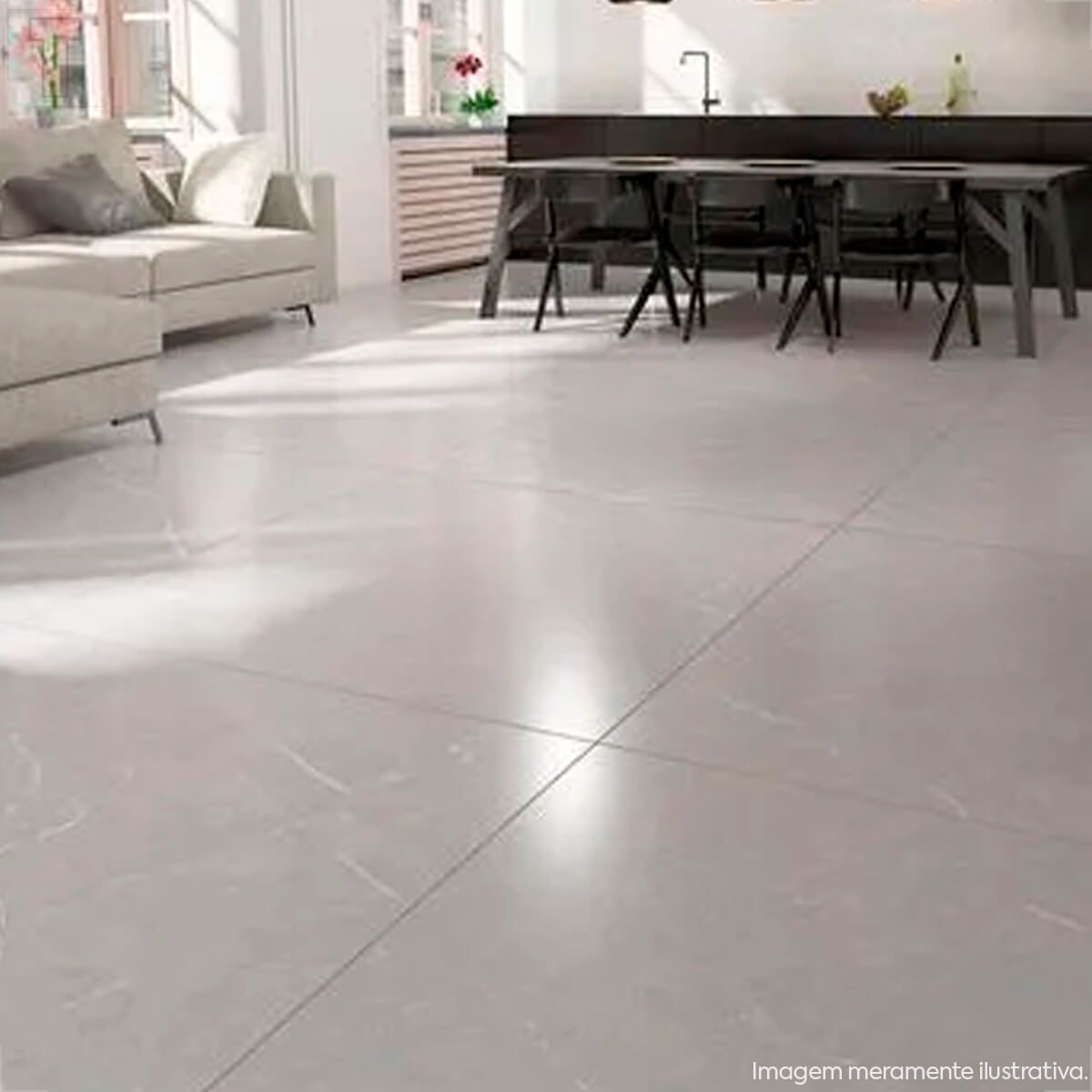 PORCELANATO DELTA 90X90 RETIFICADO ACETINADO VENATO ARGENTA 2674-A