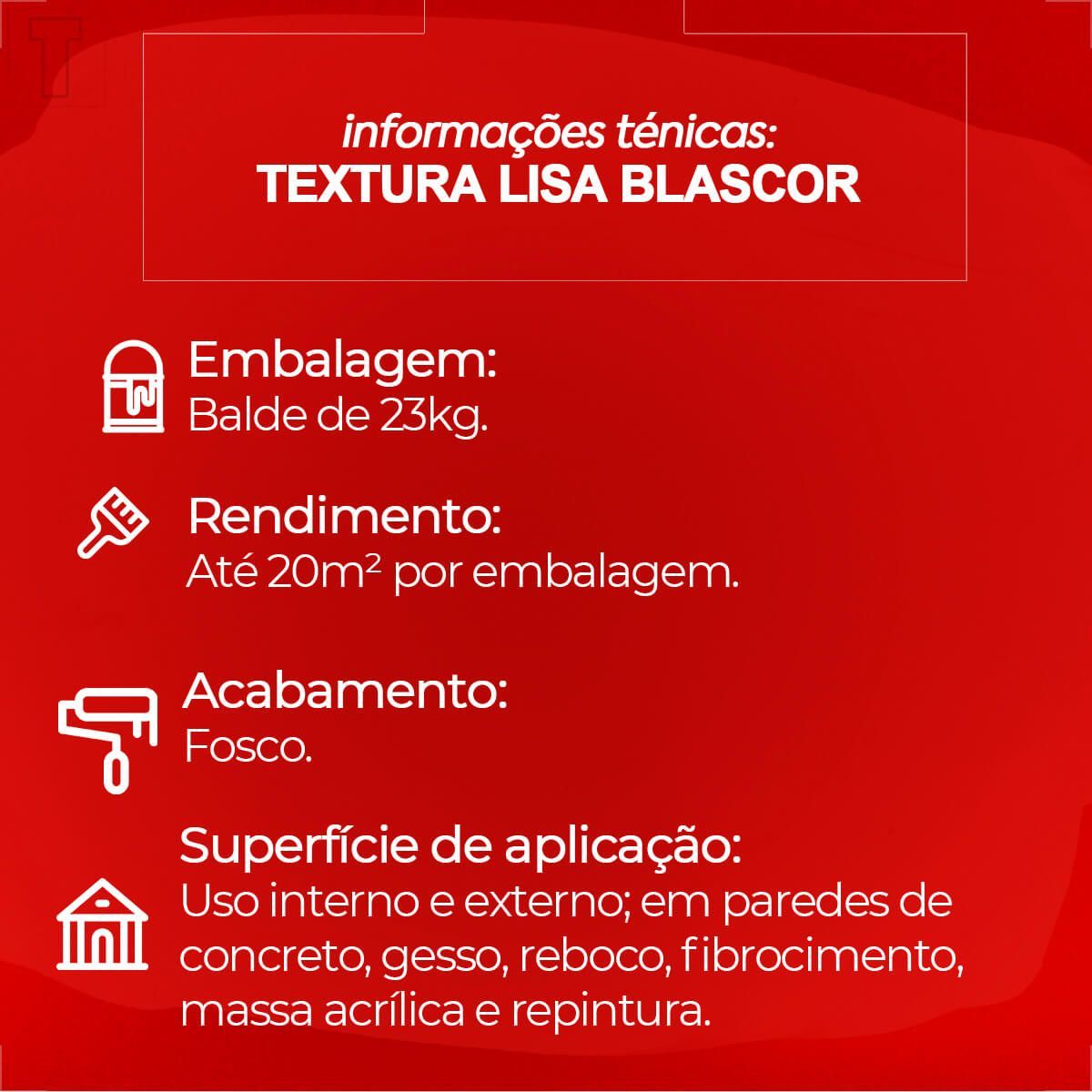 TEXTURA BLASCOR LISA PARA PAREDE BALDE 23KG BRANCA