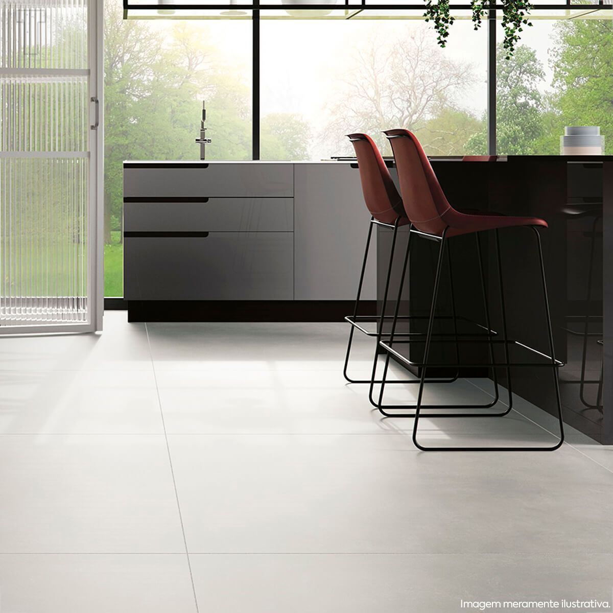 PORCELANATO VILLAGRES 92X92 RETIFICADO NATURAL HOUSE SILVER 920059A